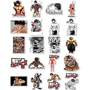 Stickers 20 Pcs Per Pack Baki Laptop The Colorful Grappler Vinyl Aesthetic Waterproof Bumper Car Luggage Bike Water Bottle Skateboard Guitar