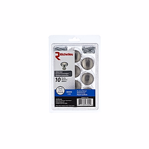 Richelieu Hardware DP9041195 (10-Pack) Copperfield Collection 1 3/16-inch (30 mm) Brushed Nickel Modern Cabinet and Drawer Knob for Kitchen, Bathroom, and Furniture