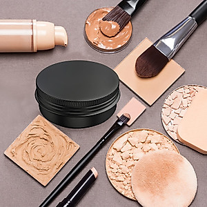 20 Pcs 2 Ounce Aluminum Tin Jars Containers Leak Proof Cosmetic Tin Jars Containers Round Screw Lids for Cosmetic, Salves, Balms, Lip Balm or Others, 60mL Black