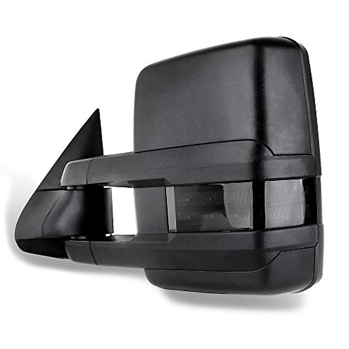 cciyu Tow Mirrors Car Mirrors LH Left RH Right Black Towing Mirrors Compatible with 1999-2002 for Chevy Silverado GMC Sierra 1500/2500 with Power Adjusted Heated LED Turn Signal Light