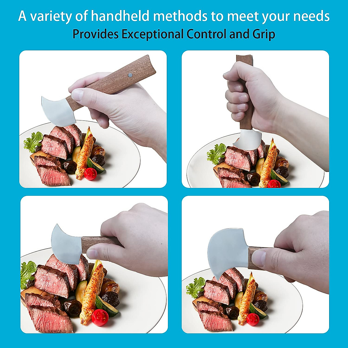 Fstcrt Rocker Knife for disabled, One Handed Gadgets, ulu knife, Curved Knife for Make Salad or Cut Food in Can & Bowl, Ideal for one-handed use by Hand Tremors, Arthritis, Elderly or Pet Owner