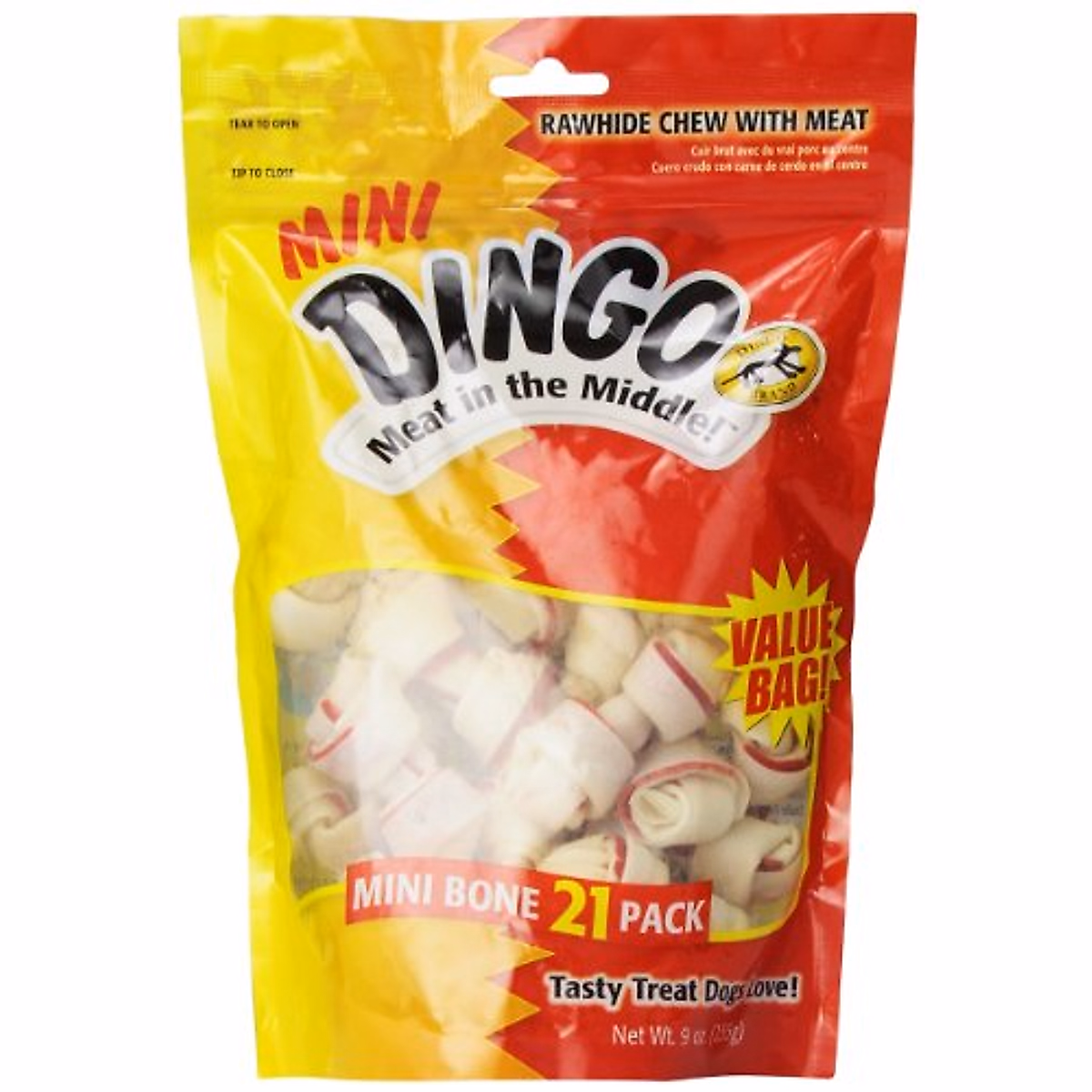 Dingo 156096 Mini Bones for Dogs, Small, Beige,21 Count (Pack of 1)