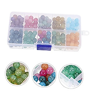 COHEALI DIY Handmade Beads Gemstone Bead Bracelet Jewelry Bracelets Glass Necklace Jewelry DIY Round Beads Glass Spacer Beads DIY Craft Loose Bead DIY Beads Kit Glass Beads Set 200pcs