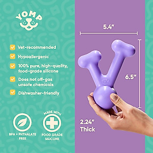 Yomp FunnyBone Wish Bone Dog Chew Toy – Interactive Teething Toy for Puppies, Soft, and Medium Chewers – Pet-Safe, Non-Toxic Silicone Chew Bone