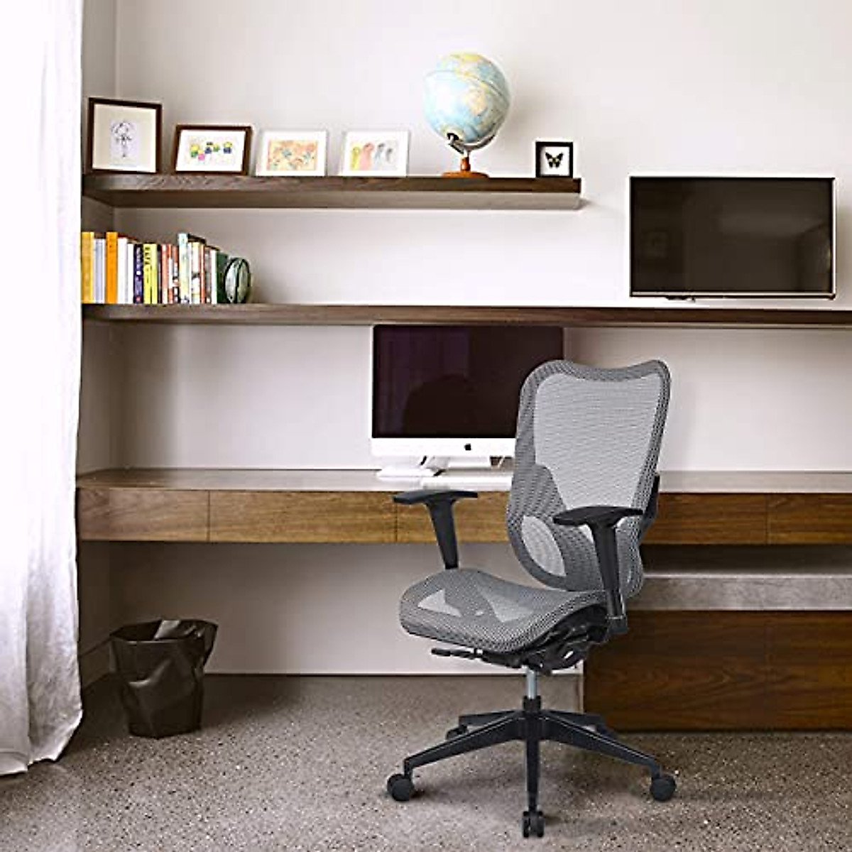 Mesh3 Home Office Mesh Chair Ergonomic Desk Chair with Back Support and Adjustable Armrests for Work from Home and Student Desk Chair with Wheels BIFMA Grey HY-104GR