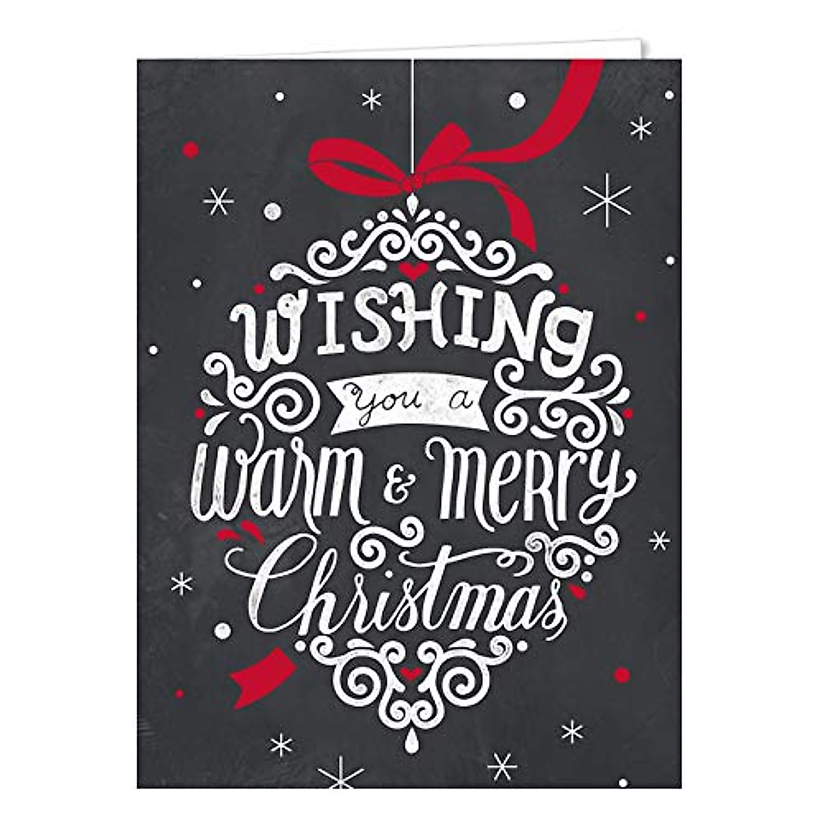 Celebrate the Season Chalkboard Christmas Card Assortment Pack / 25 Greeting Cards Set / 5 Holiday Designs Versed Inside With White Envelopes