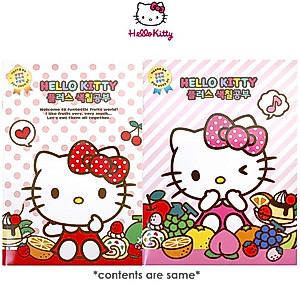 Hello Kitty 1 Coloring Book + 1 12-Color Crayon Set + 1 Sticker Sheet Arts & Craft Set : Random