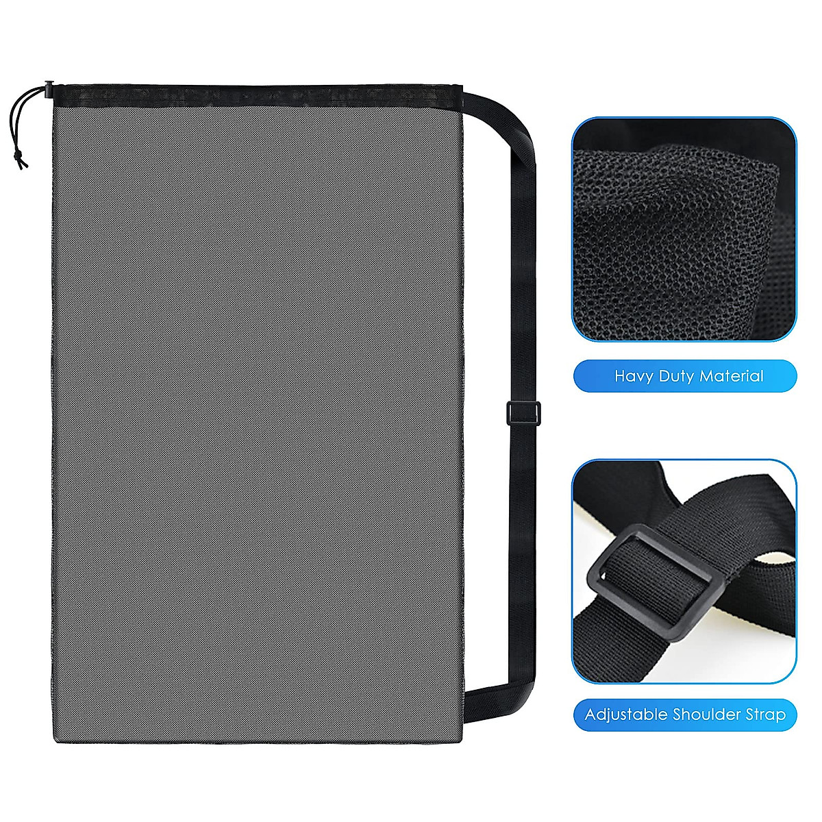 BROTOU Extra Large Sports Ball Bag Mesh, Basketball Bags Team Balls, Adjustable Shoulder Strap, Team Work Ball Bags for Holding Soccer, Football, Volleyball, Swimming Gear (30” x 40”) (2PCS)