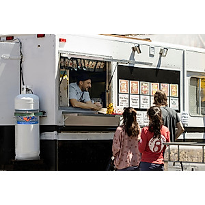 Flame King YSN60LB 60LB POL Steel Propane Tank Refillable Cylinder for RV, Lunch Truck, White