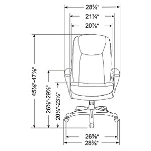 Realspace Tresswell Bonded Leather High-Back Chair, Brown/Champagne