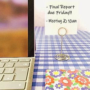 Tentop 20Pcs Place Card Holders Table Number Stand Table Name Cardholder, Photo Holder Sign Stands Display Wedding Decoration Centerpieces for Table, Menu Memo ClipsGold, HMTCH20GL