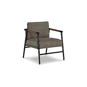 Signature Design by Ashley Amblers Modern Accent Chair with Metal Base, Brown & Black