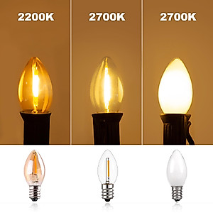 Sphoon C7 Candelabra Led Light Bulbs, Small Night Light Bulb, 0.6 Watt Equivalent 7W Incandescent, E12 120V Lamp, Warm White 2700K Nightlight Replacement Bulb for Window Candle & Chandeliers, 5 Pack