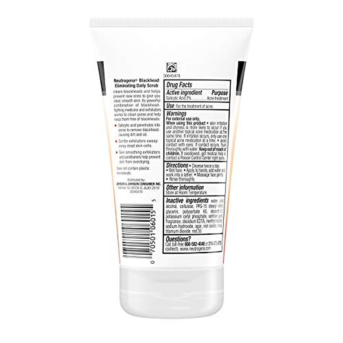 Neutrogena Blackhead Eliminating Daily Facial Scrub With Salicylic Acid Acne Medicine, Exfoliating Face Wash for Blackheads, 4.2 oz (Pack of 6)