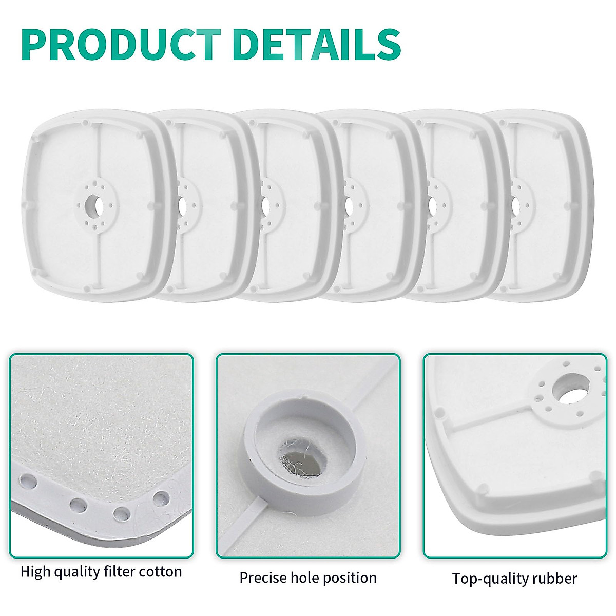 SYOWADA 6 Pcs A226000473 Air Filter Replacement For Echo SRM-266 SRM-280 PB-251 PPT-266 PE-266 HCA-266 T282, A226000470 A226000471 A226000472 Air Filters