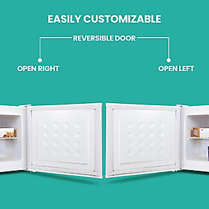 Koolatron Mini Upright Freezer 1.2 cu ft (34L) White, Manual Defrost, Space-Saving Flat Back, Reversible Door, Wire Shelf, for Apartment, Condo, Office, RV, Cabin, Dorm Room, Home Bar