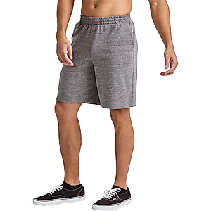 Hanes Comfortblend Men's Originals French Terry Sweat, Pull-On Athletic Shorts, 9", Black 50R PE Heather, Medium