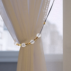 2pcs Crystal Curtain Rope Tie Rope Curtain Tieback Drapery Holdback Rope Curtain Holdback Home Curtain Fixing Strap Curtain Binding Strap Crystal Curtain Holder Retro Curtain Rope