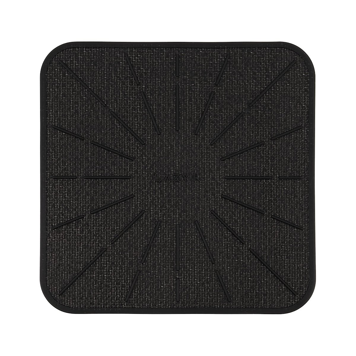 Lazy K Induction Cooktop Mat - Silicone Fiberglass Scratch Protector - for Magnetic Stove - Non slip Pads to Prevent Pots from Sliding during Cooking - Square (7.4inches) Black