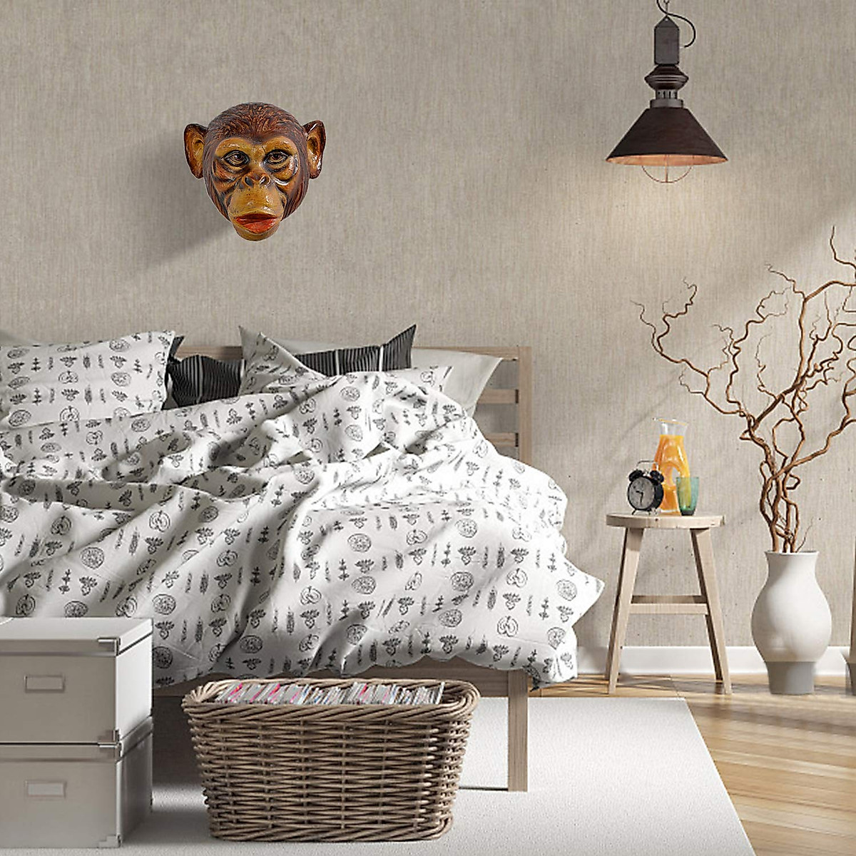 Polyresin faux Gorilla head wall hanging, handmade wall charmers for farm house, animal head home & Garden décor