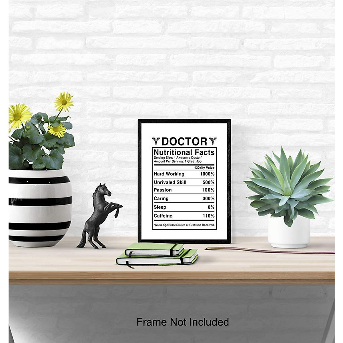 Doctor Nutritional Facts Wall Art - Funny 8x10 Room Decor, Home Decoration for Medical Clinic or Office - Unique Gift for Dr, Physician, Med Student - Unframed Poster Picture Sign Print