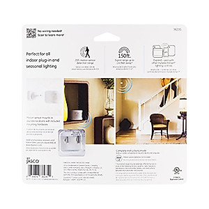 mySelectSmart GE Wireless Control, 1 Outlet, 150 ft. Range from Plug-in Receiver, Ideal for Lamps and Indoor Lighting, No Wiring Needed, Activated, Mountable, 36235, Motion Sensor-1 Pack