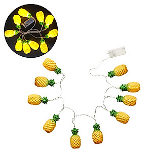 CALIDAKA Fruit String Lights, 10 LED Flashing String Battery Powered Indoor Outdoor Lighting Lamp for Wedding Home Birthday Garden Yard Patio Party Decorations (Pineapple)