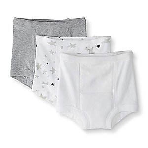 Moon and Back by Hanna Andersson Unisex Toddlers' Training Underwear, Pack of 3, Grey, 2-3T