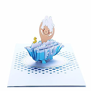 Liif Baby Shower Blue Boy 3D Greeting Pop Up Card For New Baby, Baby Congratulations, Announcement, Newborn, Baby Congrats, Cute | With Message Note & Envelop