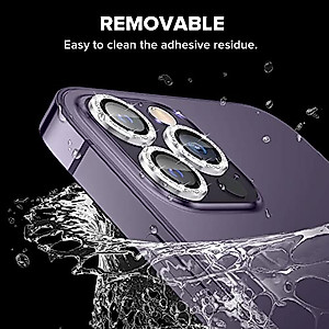 Goton for iPhone 14 Pro Max (6.7") iPhone 14 Pro (6.1") 2022 Camera Lens Protector, 9H Tempered Glass Film Anti Scratch Metal Individual Ring Cover Accessories for iPhone 14 Pro Max / 14 Pro