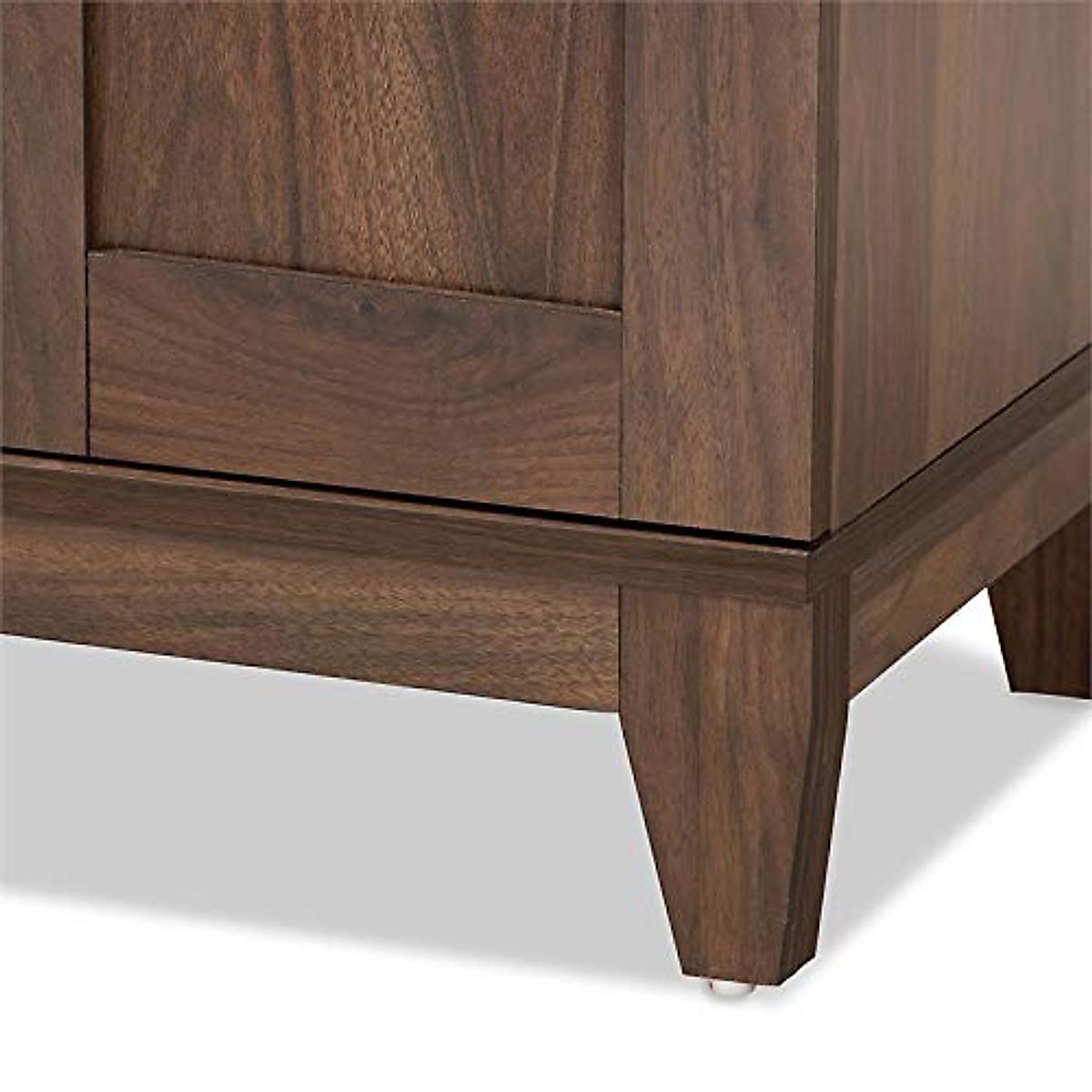 Baxton Studio Nissa Walnut Brown Finished Wood 2-Door Shoe Storage Cabinet