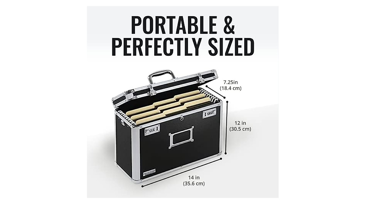 Secure Vaultz File Organizer Box - Portable & Legal Size