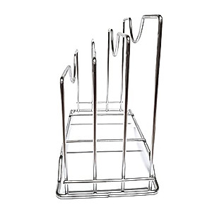 LENITH Cutting Board Rack Chopping Board Organizer Stand Holder Kitchen Countertop Pots Pan Lids Rack Organizer (Medium_Silver Color)