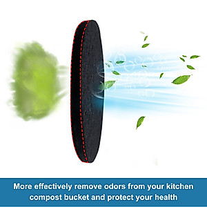 KingBra 6Pcs 6.5 Inch Charcoal Filters for Kitchen Compost Bin, Replacement Activated Carbon Filters for Countertop Compost Pail Home Bucket Refill Sets, Round