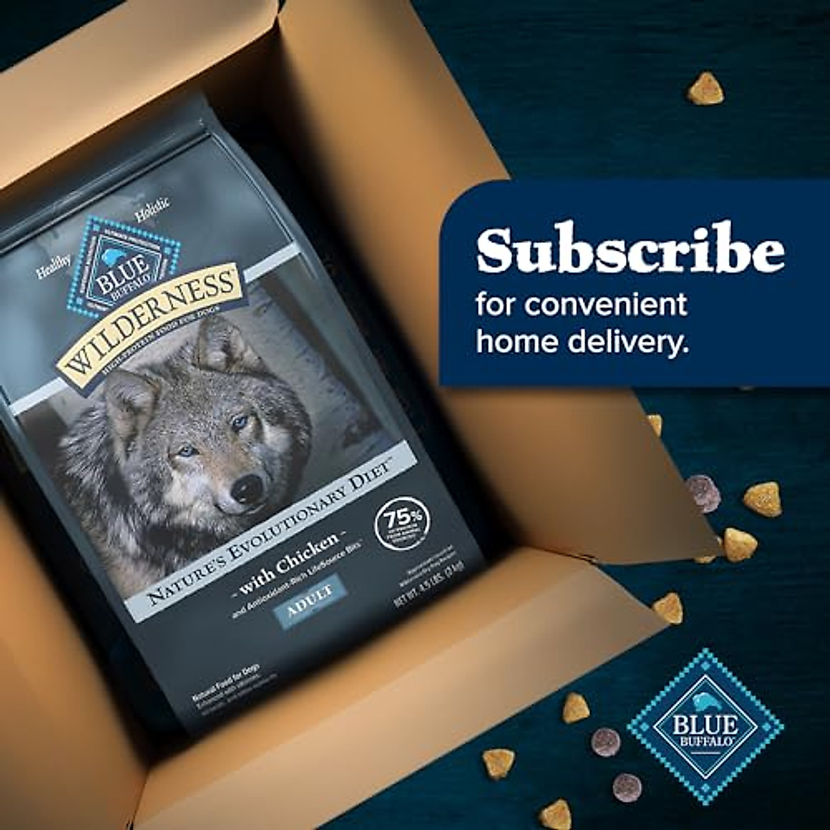 Blue Buffalo Wilderness Adult High-Protein Dry Dog Food Wholesome Grains Natural Ingredients