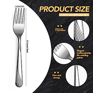 Yiyiring 50 Pieces Stainless Steel Forks Silverware Set 6.7 Inches Dinner Forks Bulk Flatware Forks Salad Forks Table Forks Set, Mirror Polished, Dishwasher Safe, Use for Home, Kitchen and Restaurant