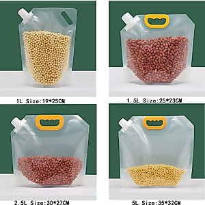 Stand Up Food Storage Pouches, Reusable Clear Grain Storage Suction Bags, Grain Moisture-proof Sealed Bag, Airtight Smell Proof Packaging Baggies, Reusable Produce Bags (3 * 1+3 * 1.5+2 * 2.5+2 * 5)