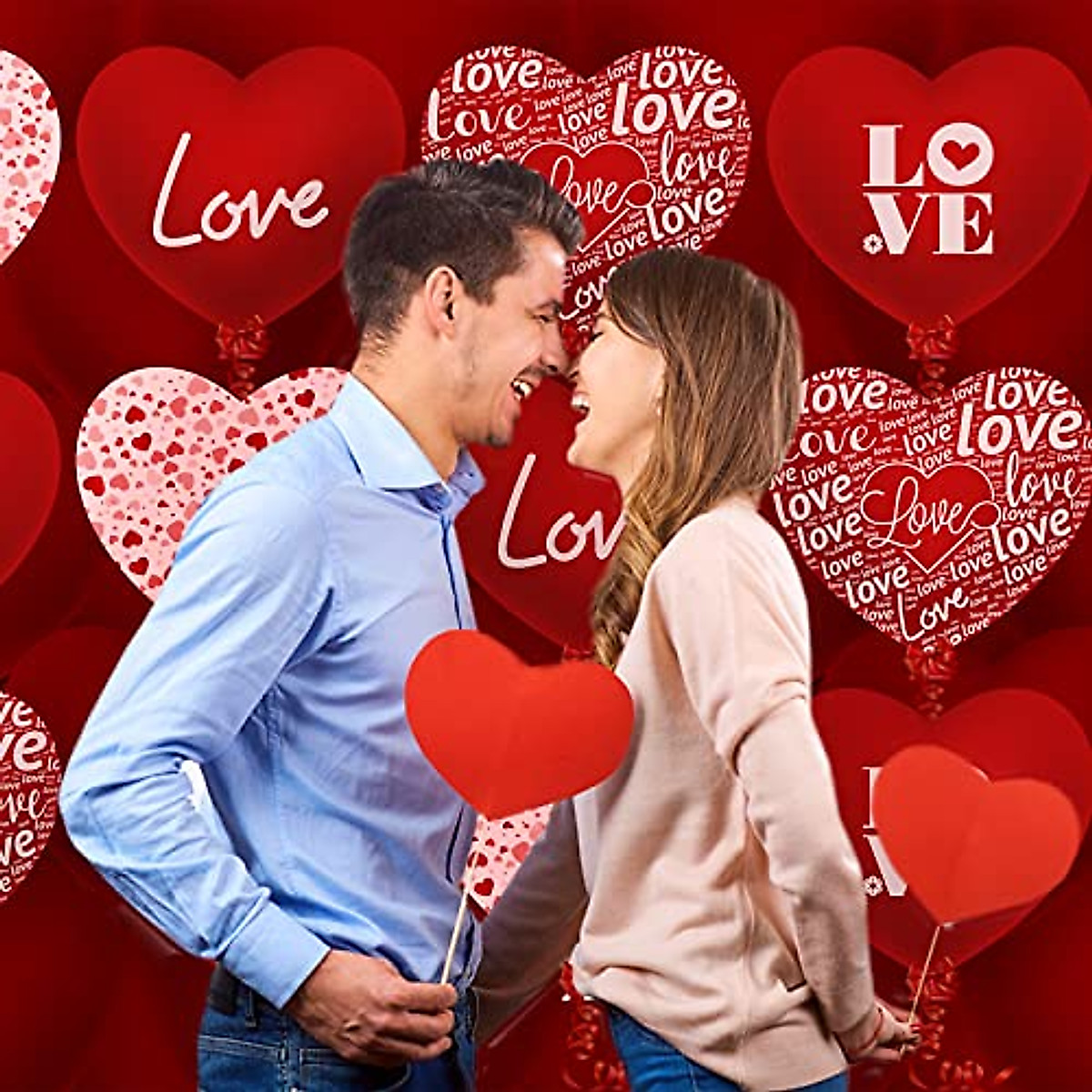 Yoiemivy 6 x 13 Ft Wedding Decorations Red Heart Garage Door Banner Large Anniversary Party Decor Banner for Photo Studio Props Bridal Shower Engagement Engaged Ceremony Decorations