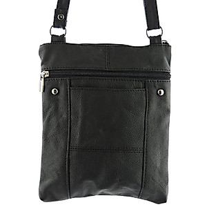 SILVERFEVER Genuine Leather Organizer Handbag Cross Body - Shoulder Travel Bag (Red)