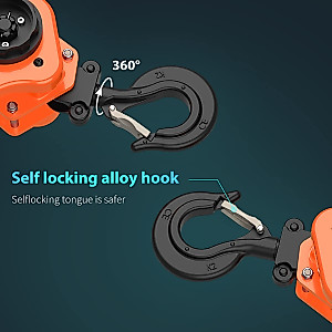 Amarite Chain Hoist Lever Hoist, 3300 Lbs, 20ft Load, Chain Manual Chain Hoist, Industrial Grade Type Connection for Lifting Hook