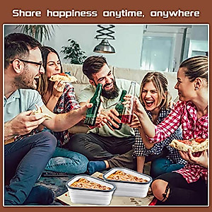 Pizza Storage Container, Expandable Folding Silicone Pizza Storage Container with 10 Microwave Trays, Pizza Pan Organizes to Save Space (Pack of 2) White