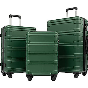 Merax Unisex-Adult (Novelty and Luggage Spinner Expandable Hardshell Lightweight Abs Suitcase 20”24”28”, 3 Pcs Set-Green, One_Size