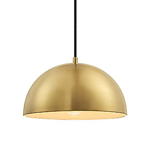 Novogratz x Globe Electric 65826 Hazel 1-Light Pendant Lighting, Matte Brass, Bulb Not Included