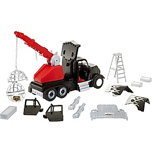 Mattel WWE Vehicle Playset, Wrekkin' Rampage Rig Truck with Breakaway Wrekkin Ball, WWE Championship & Accessories for 6-inch Action Figures