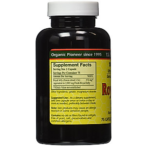 100% Pure Freeze Dried Fresh Royal Jelly - 2000 mg YS Eco Bee Farms 75 Caps