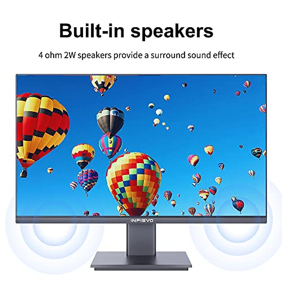INFIEVO Computer Monitor 27 Inch Full HD 1080p IPS Display 75Hz with HDMI, VGA, Frameless, VESA Mountable, Ergonomic Tilt, Built-in Speakers, Ultra-Thin Eye Care PC Monitor