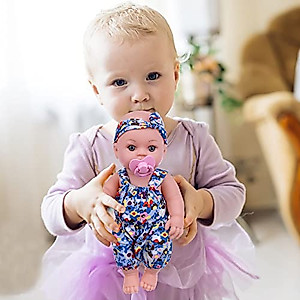 Kids Toys 12 Inch Reborn Baby Dolls for 2-5 Year Old Realistic Girl Doll Soft Vinyl Body Educational Toys Room Decor Hug Sleep Birthday Gifts Cute Stuff Sensory Toys Photography Props (Blue)
