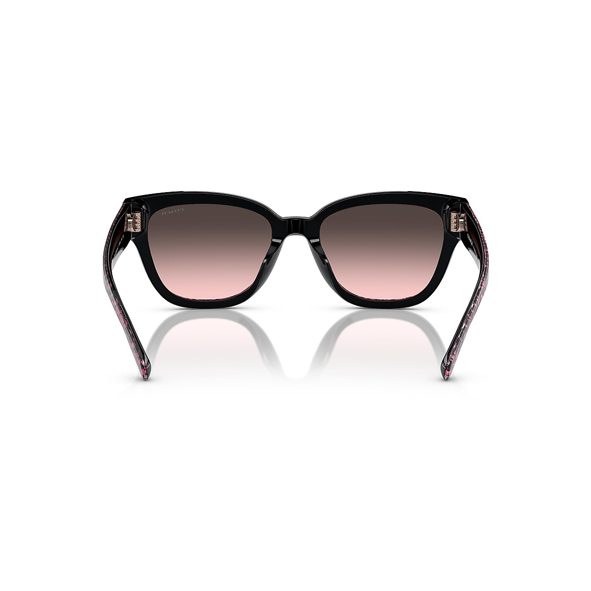 Coach HC8379U Universal Fit Sunglasses, Ruby Pearl Signature C/Grey Rose Gradient, 54 mm