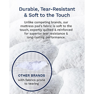 ViscoSoft Queen Fiberfill Pillow Top Mattress Topper Pad - Soft Overstuffed Premium Support - Quilted Temperature Smart Viscose from Bamboo - Deep 18" Pocket for Secured Fit