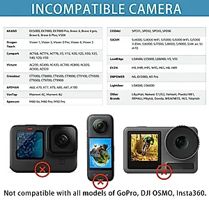 3x1350mAh Action Camera Batteries Rechargeable Compatible with Victure AC940/AC960,Campark V40,PG1350 Replacement Battery with USB Charger